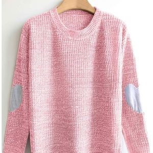 Sweaters | Heart Patchwork Elbow Marled Knitted Sweater | Poshmark